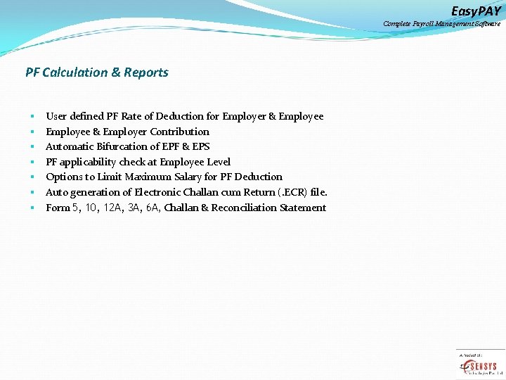 Easy PAY Complete Payroll Management Software Sensys Easy