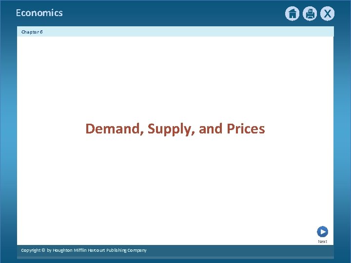 Economics Chapter 6 Demand Supply and Prices Next