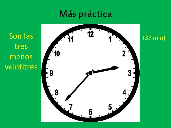 Telling Time Qu hora es La hora Today