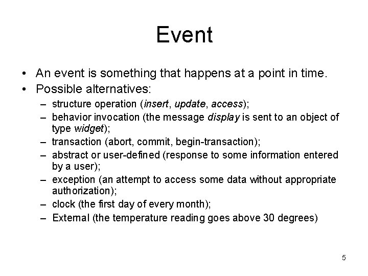 The Active Database Management System PDT 2008 Genci