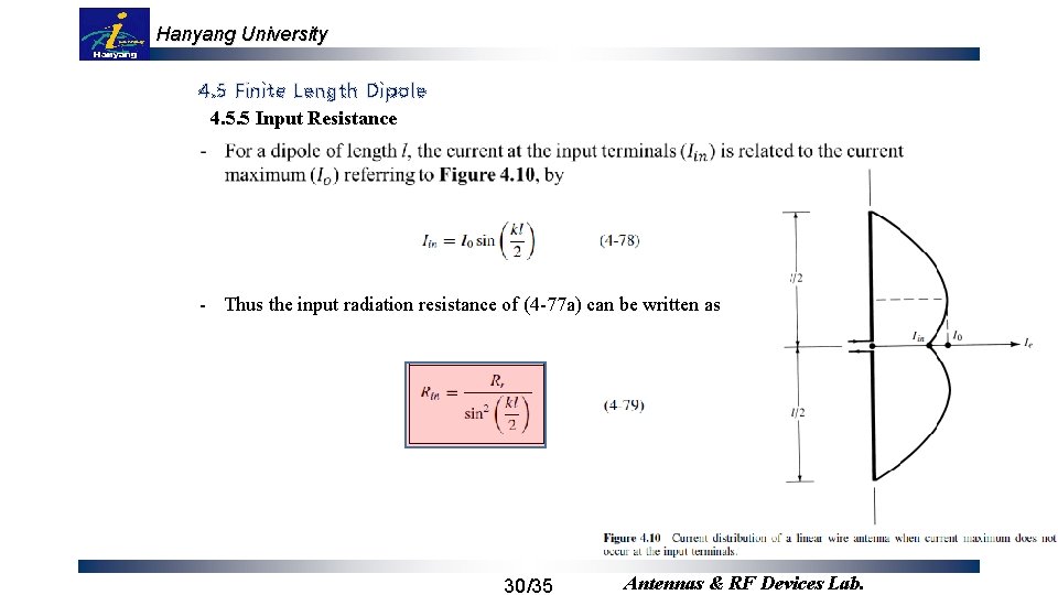 Hanyang University ANTENNA THEORY by Constantine A Balanis