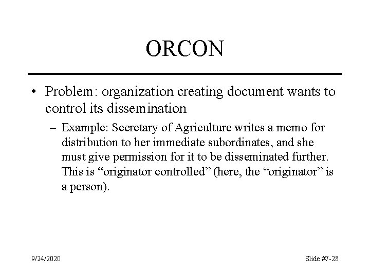Chapter 7 Hybrid Policies Overview Chinese Wall Model