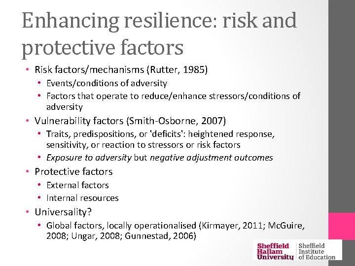 Reconceptualising Student Resilience in Higher Education problematising ...