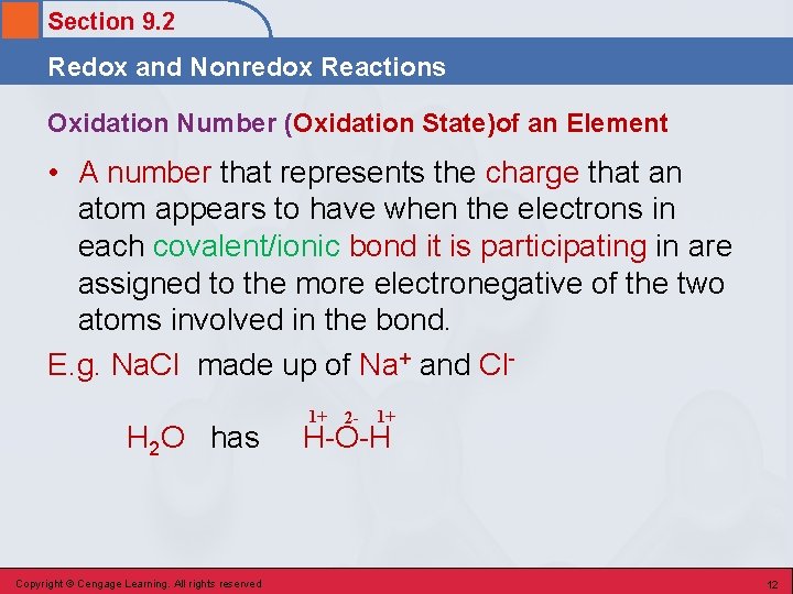 Chapter 9 Chemical Reactions Introduction to Inorganic Chemistry