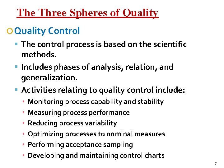 THREE SPHERES OF QUALITY Chapter 3 Prepared customized