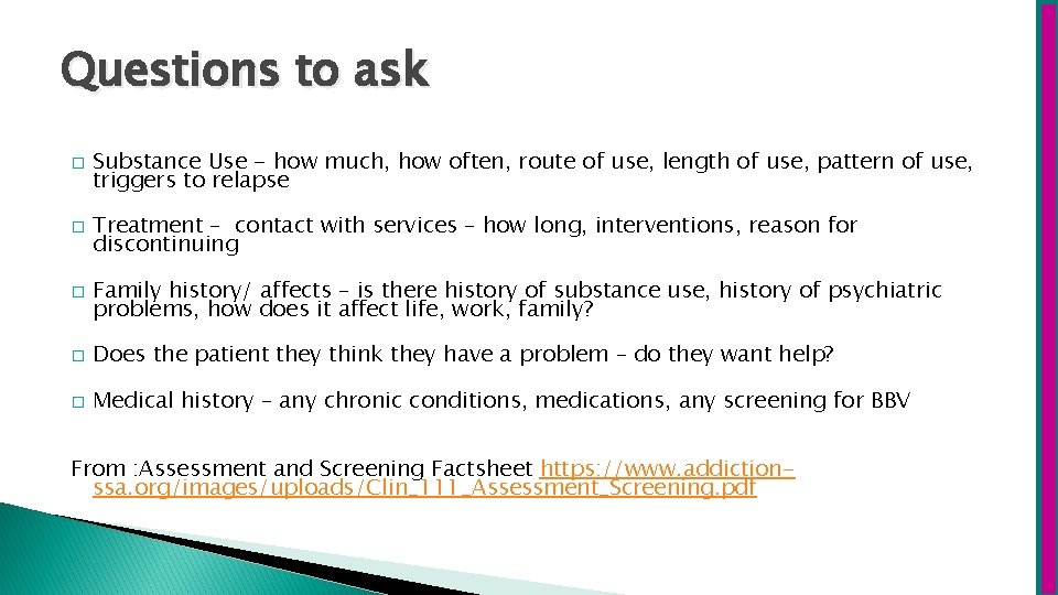 ASSESSMENTand SCREENING TOOLS March 2016 LEARNING OUTCOMES How