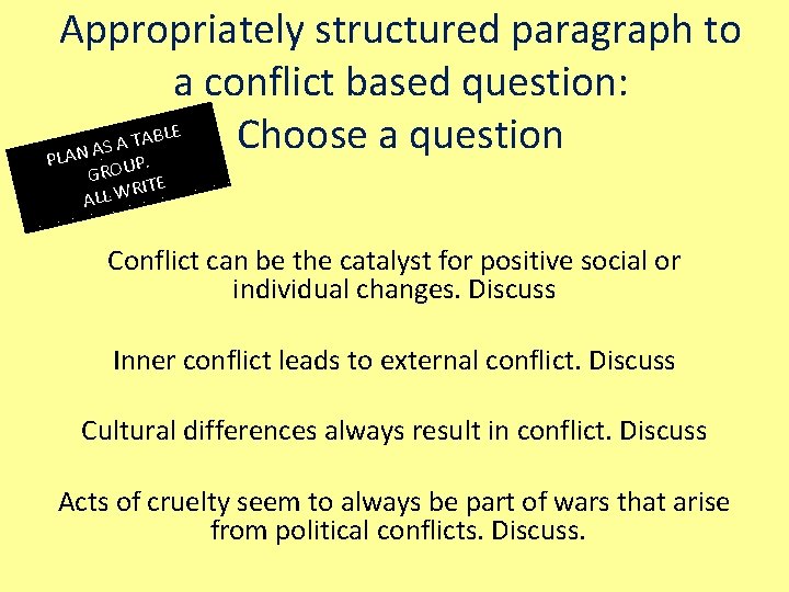 UNIT 3 AOS 2 ENCOUNTERING CONFLICT STRUCTURNG PARAGRAPHS