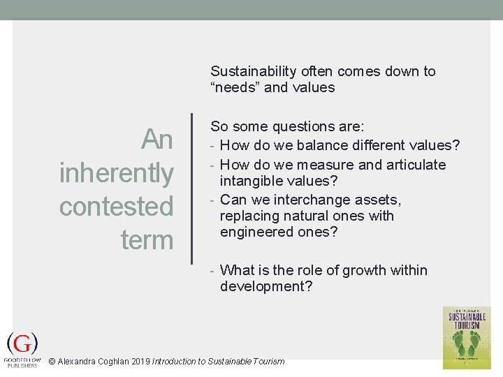 LETS TALK ABOUT SUSTAINABLE TOURISM Alexandra Coghlan 2019