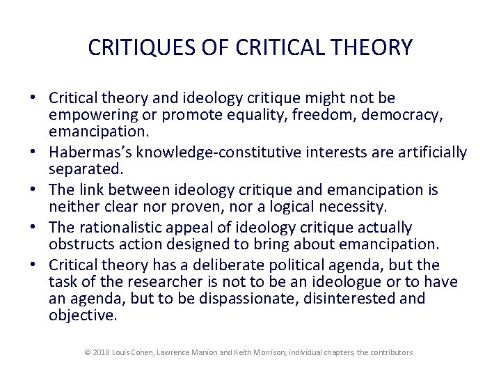 CRITICAL EDUCATIONAL RESEARCH LOUIS COHEN LAWRENCE MANION AND