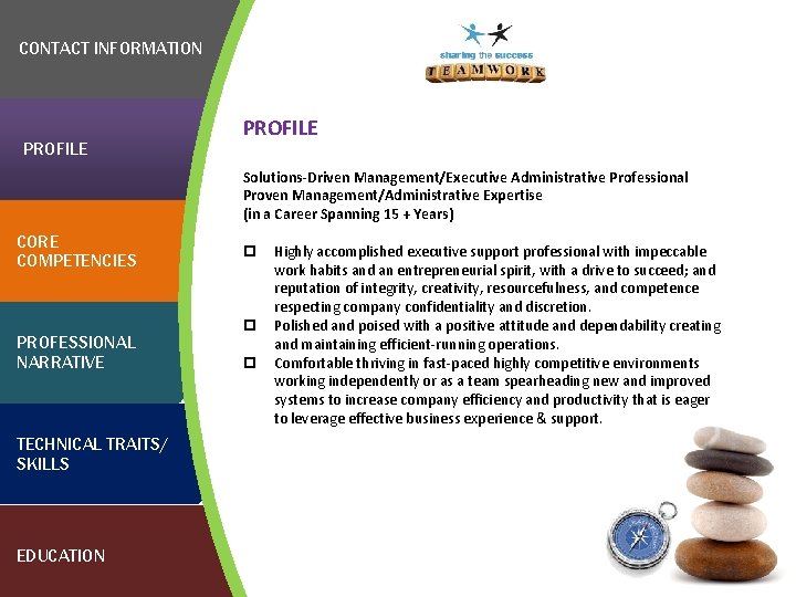 INTERACTIVE POWERPOINT RESUME SAMPLE CONTACT INFORMATION CONTACT INFOMATION