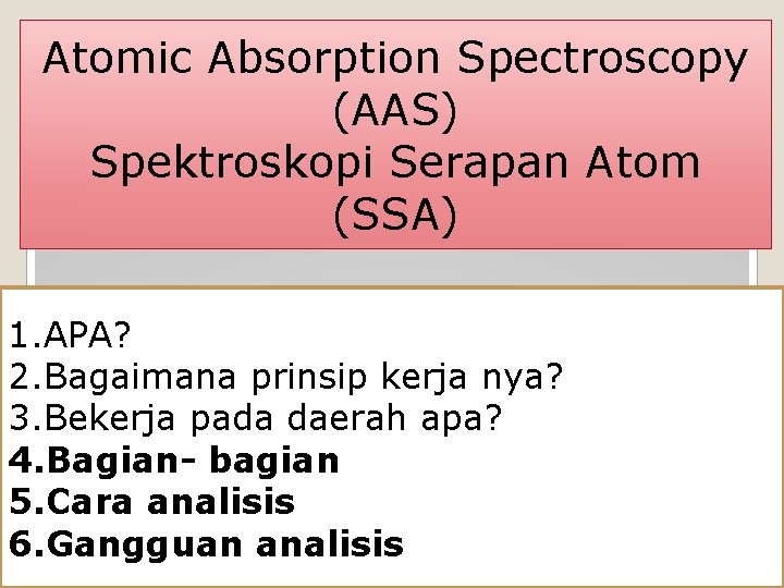 KD III Atomic Absorption Spectroscopy AAS Spektroskopi Serapan
