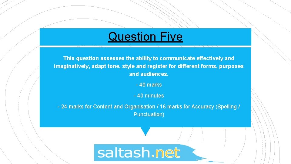 ENGLISH LANGUAGE PAPER 1 WELCOME PLEASE HELP YOURSELF