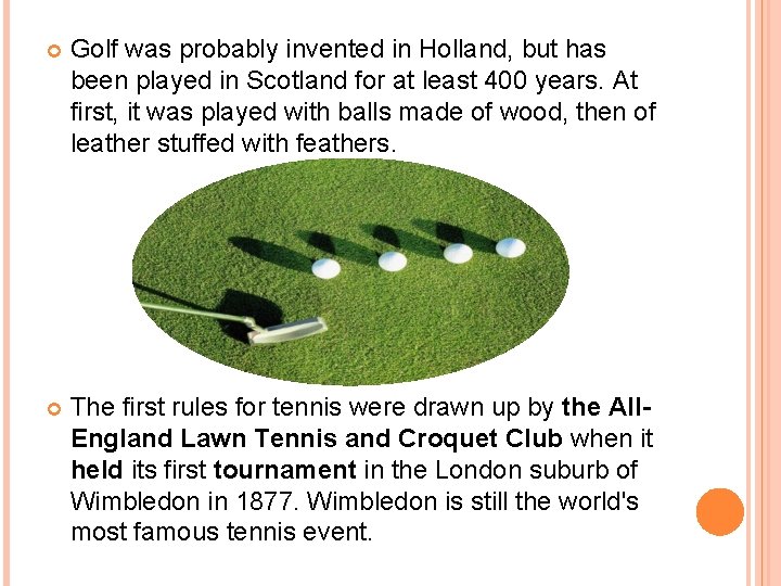 Sports in Britain READ AND RENDER THE TEXT