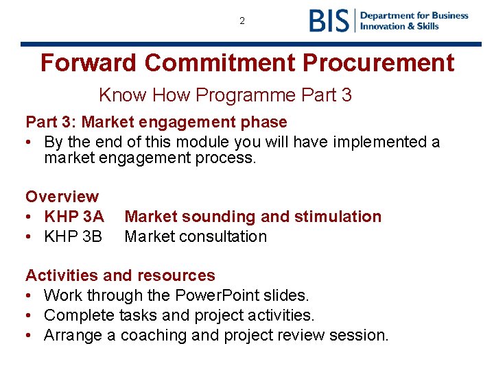 Forward Commitment Procurement Know How Programme Part 3