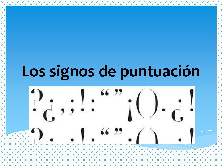 Los signos de puntuacin La coma Indica una