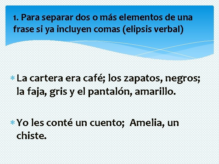 Los signos de puntuacin La coma Indica una