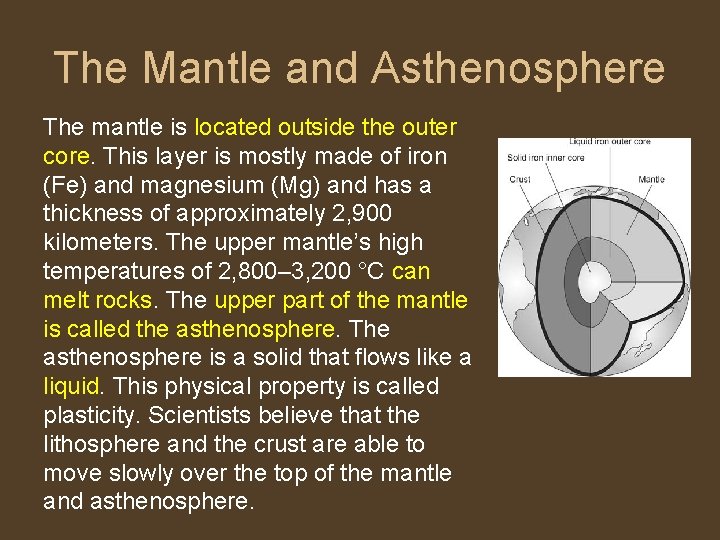 Layers of the Earth The Earths Interior Most