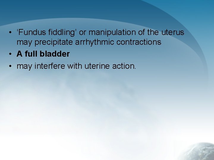 Complications of the third stage of labour Postpartum