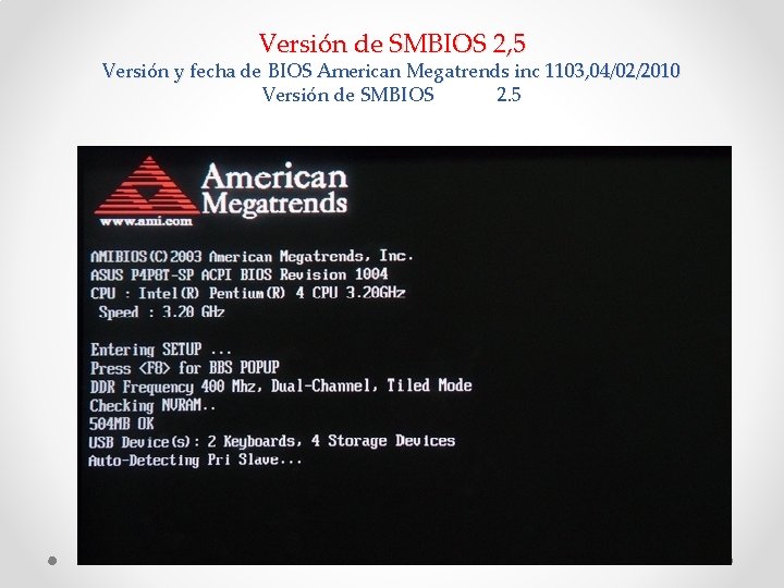 MANUAL DE USUARIO NOMBRE DE LA BIOS AMIBIOS