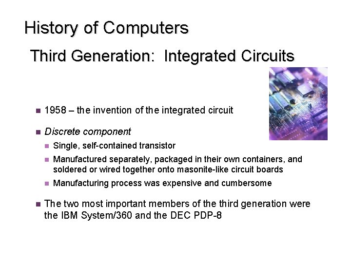2110253 Computer Electronics Interfacing Chapter 2 Computer Evolution