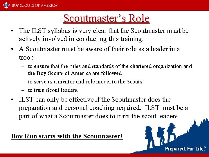 Introduction to Leadership Skills for Troops ILST David