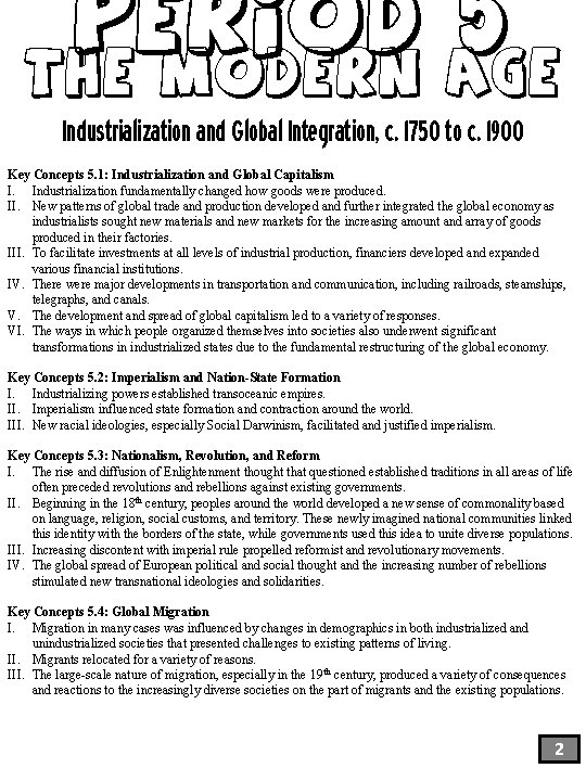 1 Period 5 The Modern Age Industrialization and