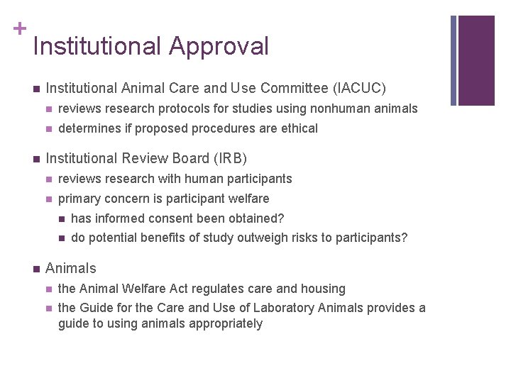 9 Procedure for Conducting an Experiment Institutional Approval