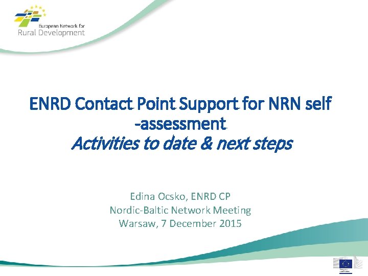 ENRD Contact Point Support for NRN self assessment