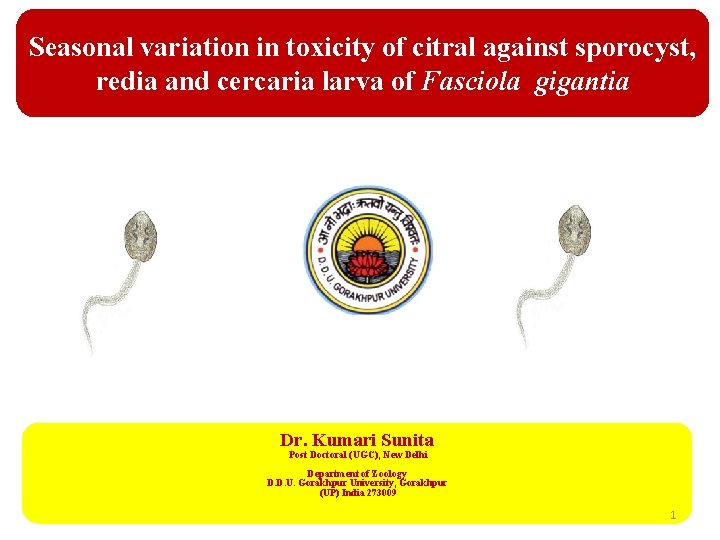 Seasonal variation in toxicity of citral against sporocyst
