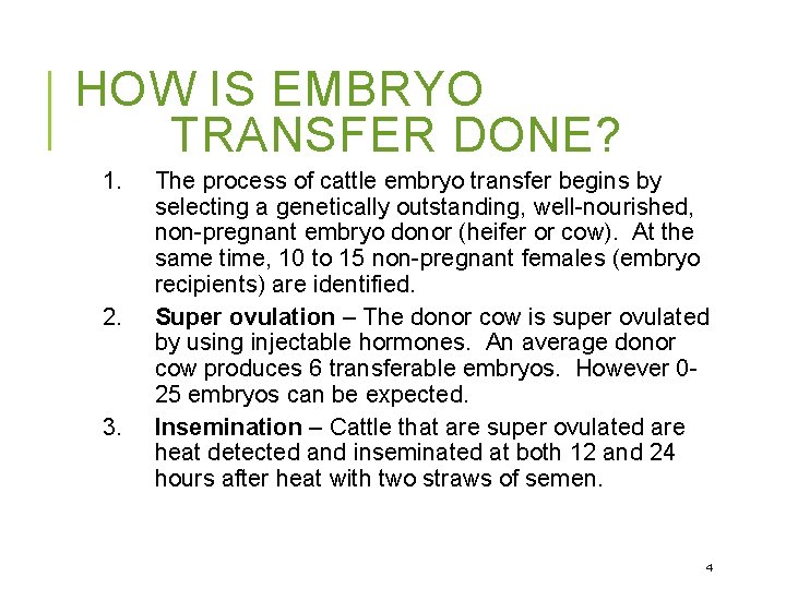 Reproduction and Genetics ANIMAL Lesson 19 Embryo Transfer