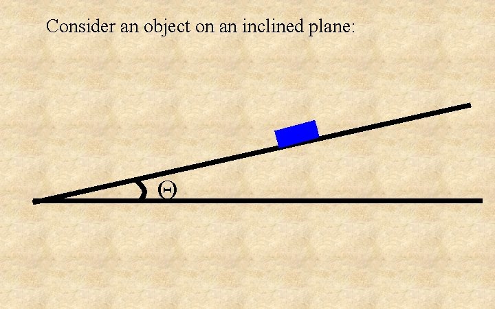 Consider an object on an inclined plane A