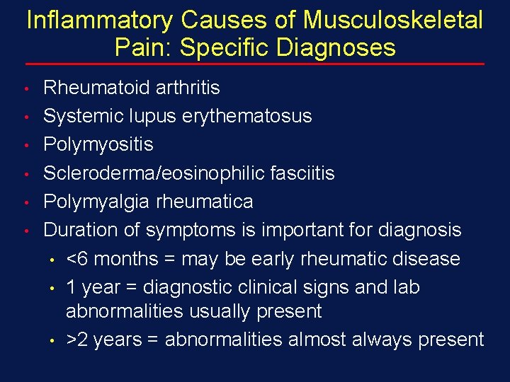 High Impact Rheumatology Diffuse Arthralgias and Myalgias Case