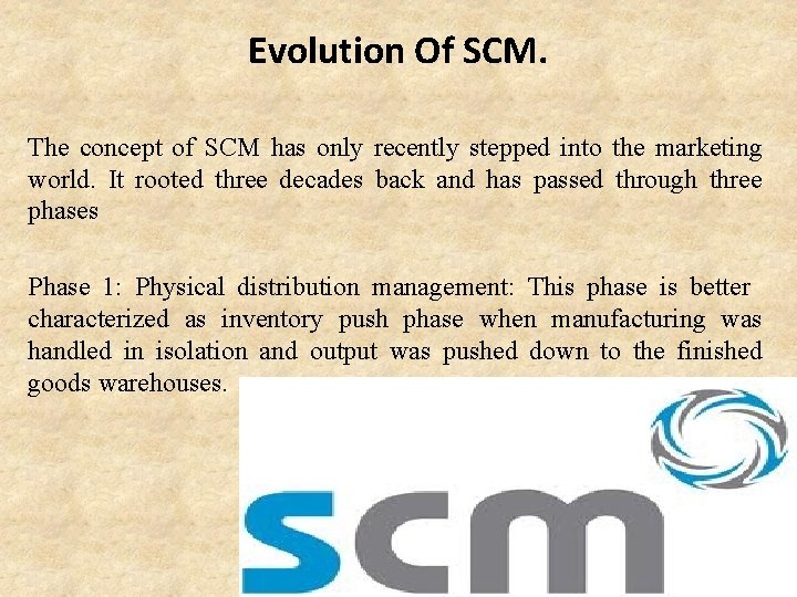 SUPPY CHAIN MANAGEMENT Group Members Manoj Jain Jigisha