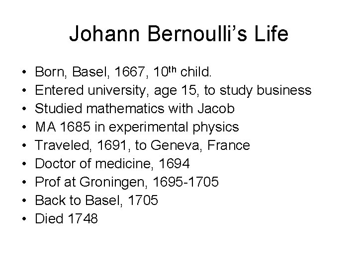 The Bernoulli Brothers and the Calculus V Frederick