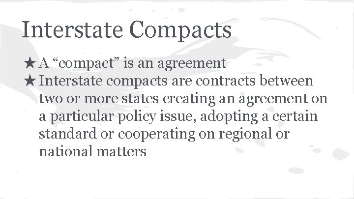 Interstate Relations Article IV Relations Among the States