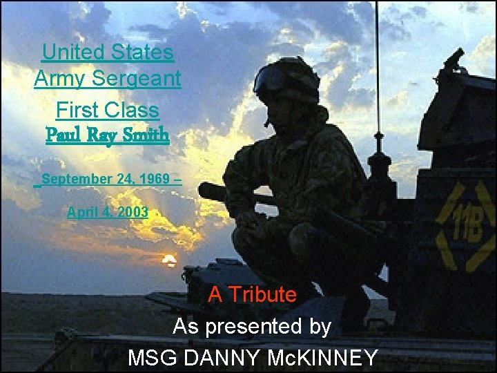 United States Army Sergeant First Class Paul Ray