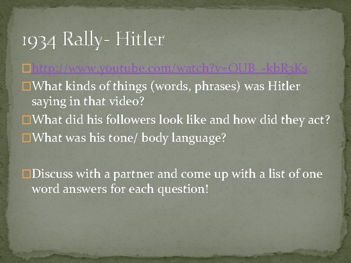 The Rise of Fascism Ms Layton Just Do
