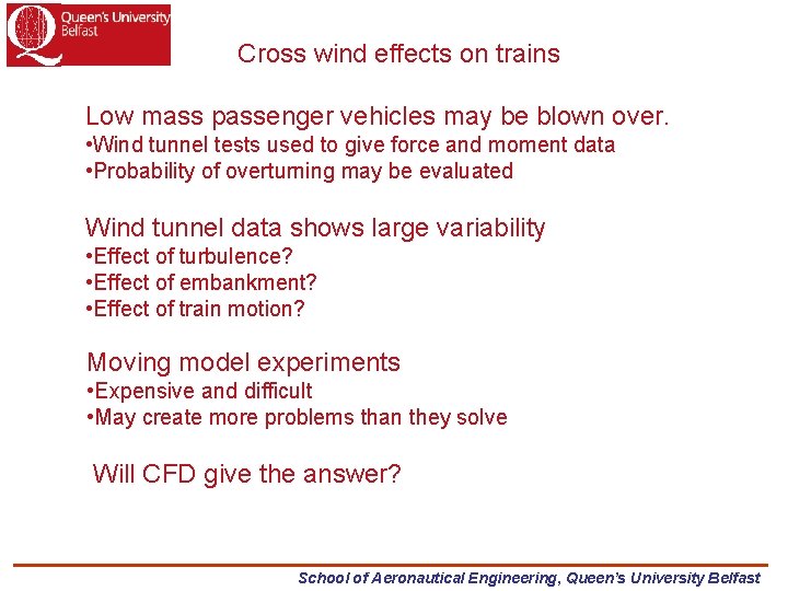 Turbulent Wind Flow over a High Speed Train