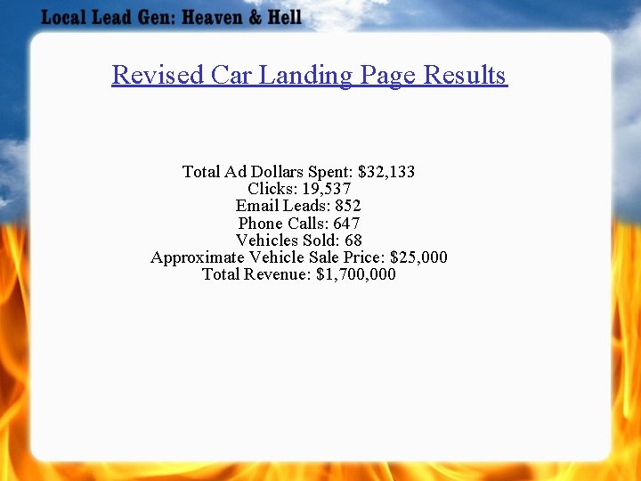 Local Lead Gen Ad Hustler Amanda Orson Stats