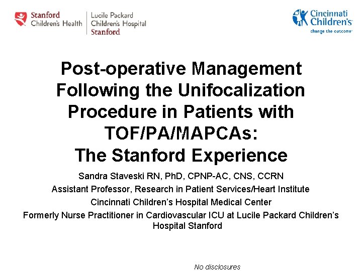 Postoperative Management Following the Unifocalization Procedure in ...