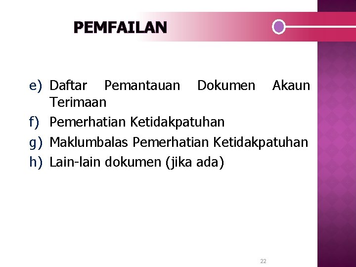 PENYEMAKAN DAN PENYELIAAN DOKUMEN TERIMAAN UNIT AUDIT TERIMAAN