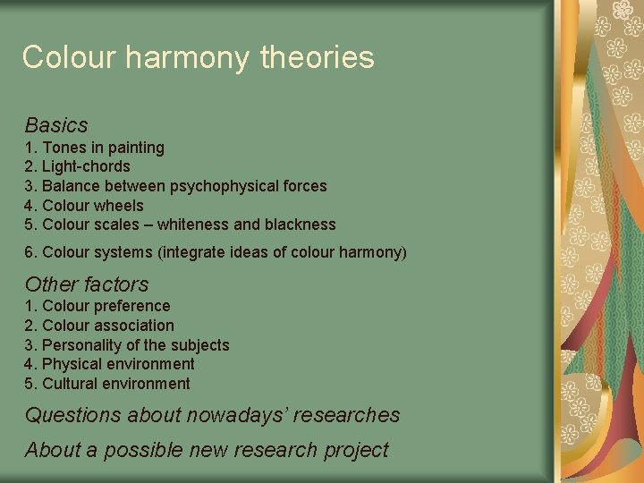 Theories of colour harmony past present and future