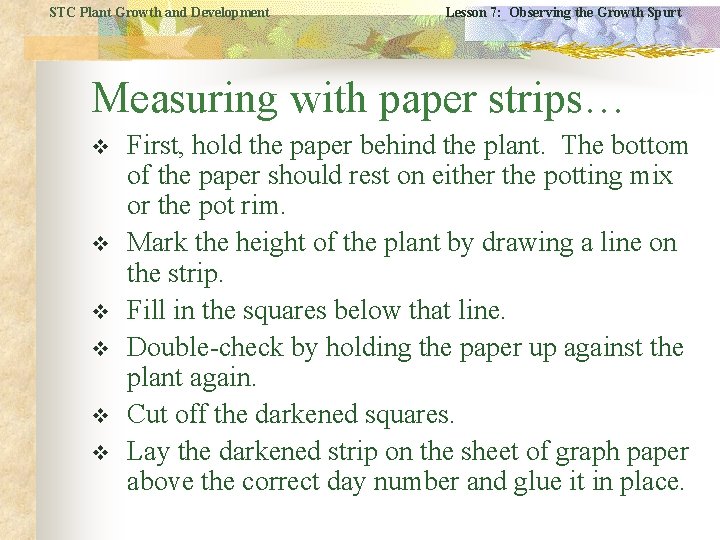 STC Plant Growth and Development Lesson 7 Observing