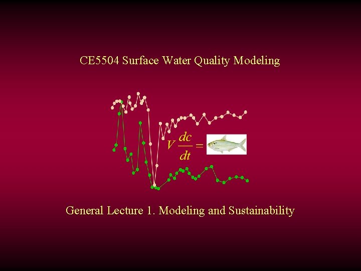 CE 5504 Surface Water Quality Modeling General Lecture