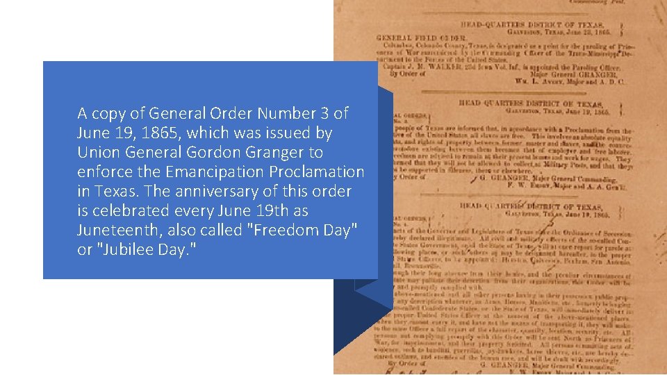 Celebrating Juneteenth Juneteenth is a holiday celebrating the