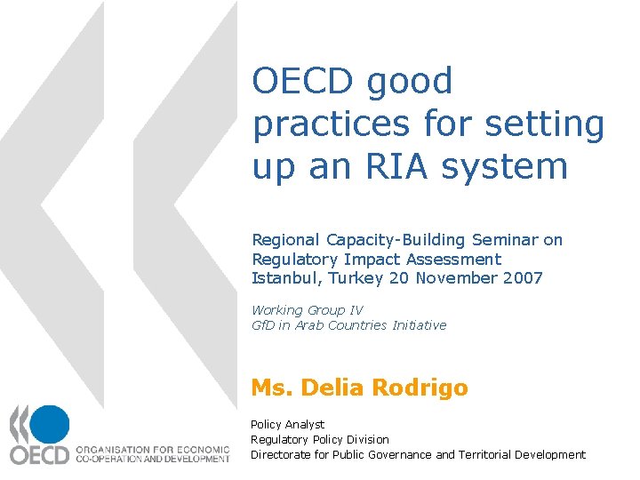 OECD good practices for setting up an RIA