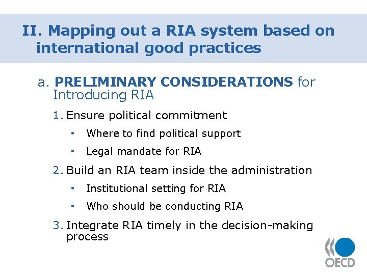 OECD good practices for setting up an RIA