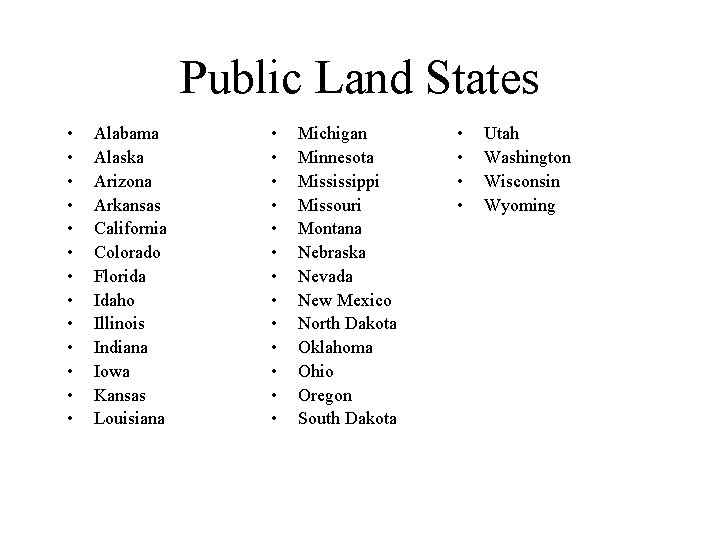 Public Land Survey System Your observations are to