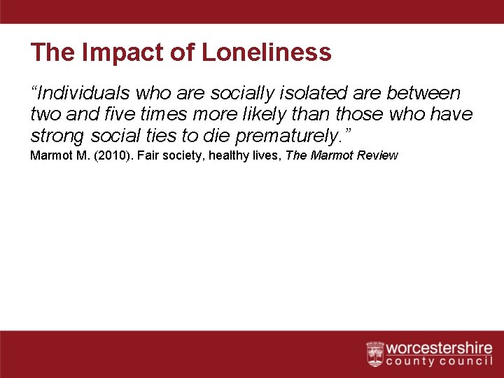 Social Isolation What is the problem and what