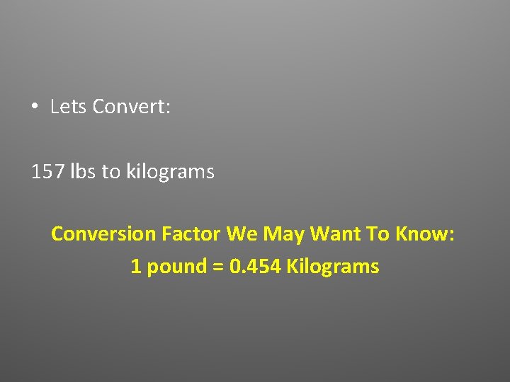 Chemistry Conversions Dimensional Analysis and the Metric System